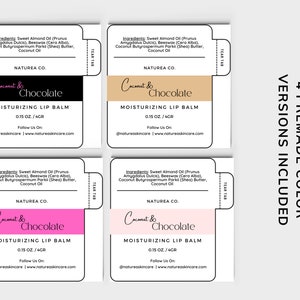 Lip Balm Label Template With Safety Seal, Minimal Chapstick Label ...