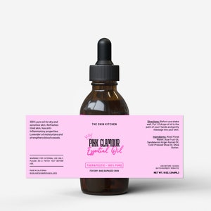 Dropper Bottle Label Template Canva, Hair Oil Label, Essential Oil ...