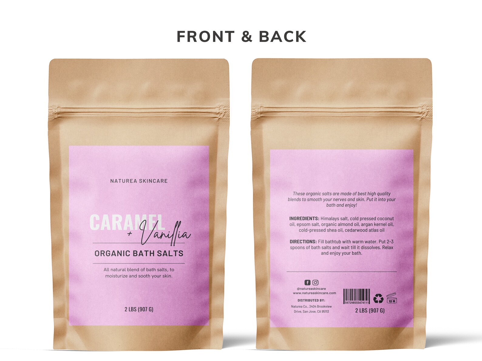 Pouch Label Template Canva Bath Salt Label 3x4 4x5 3x2 - Etsy