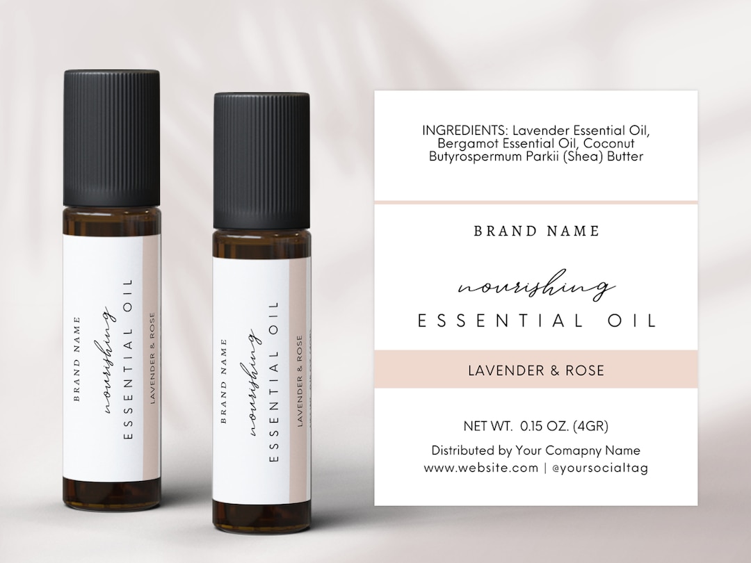 Rollon Bottle Label Template, 10ml Roller Bottle Label, Perfume Roll-on ...