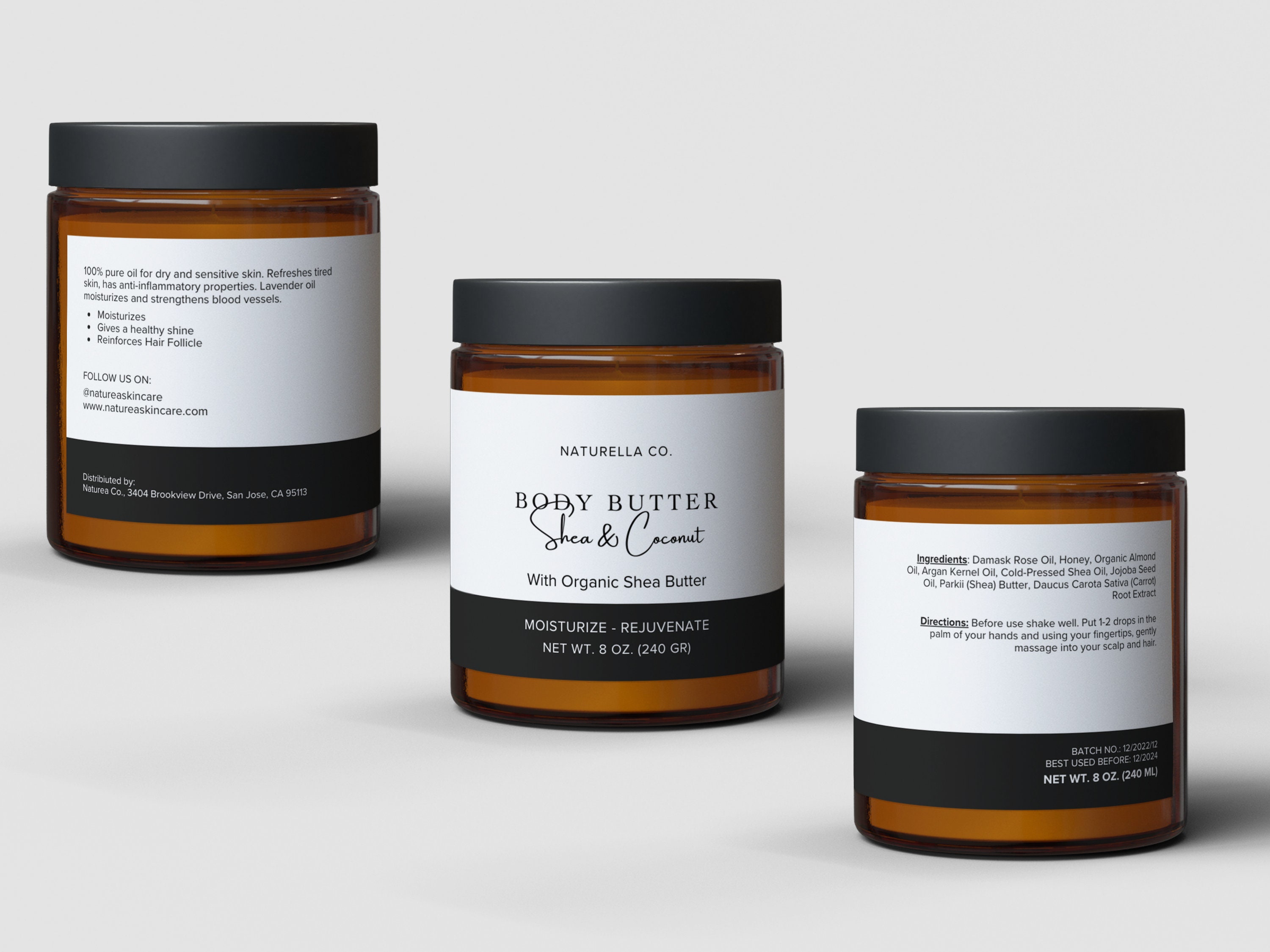 Cosmetic JAR Label, Jar Label TEMPLATE CANVA, 4 Oz | 8 Oz Jar Label ...