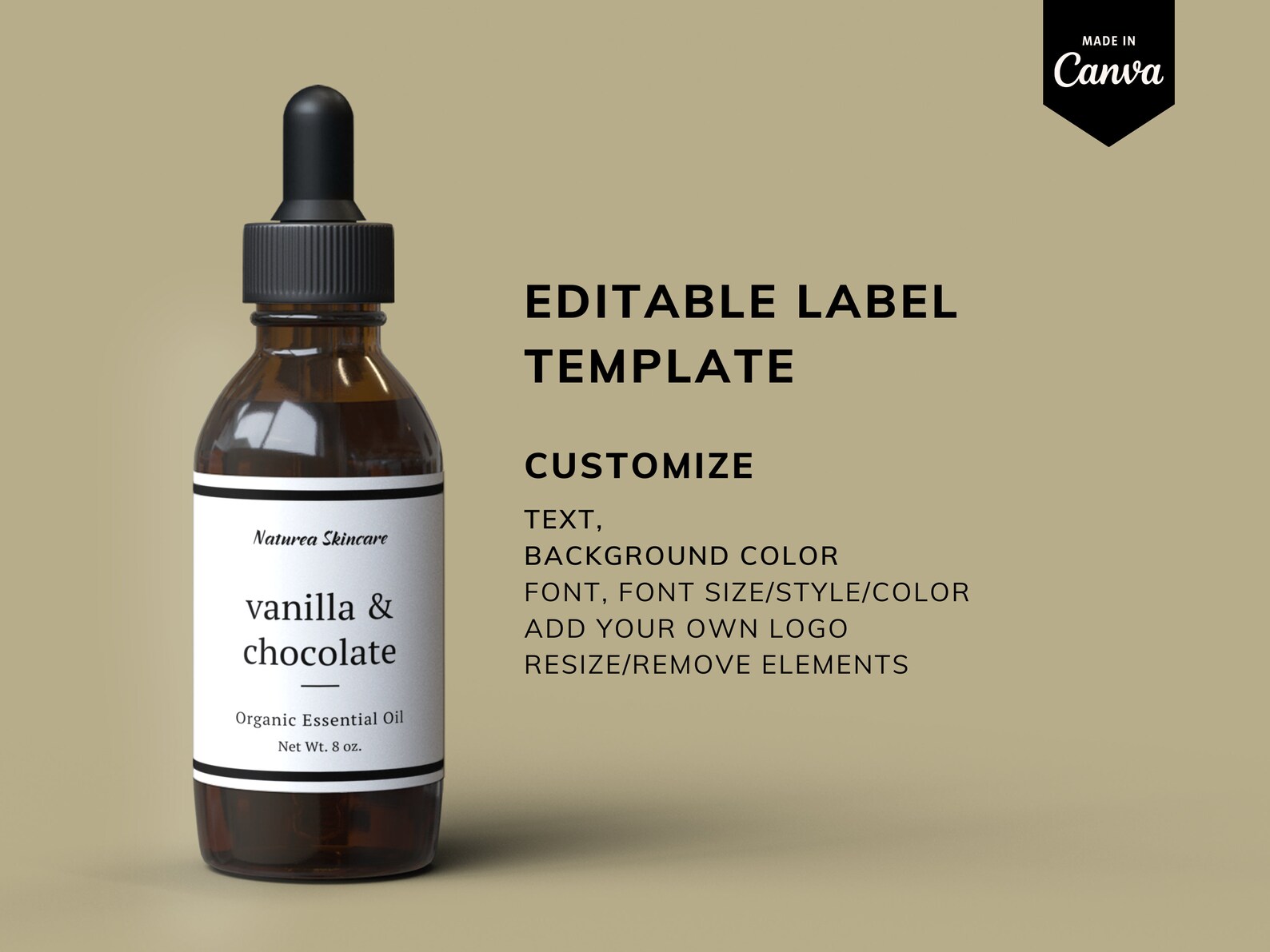 Dropper Bottle Label Template Canva Tincture Label Essential - Etsy