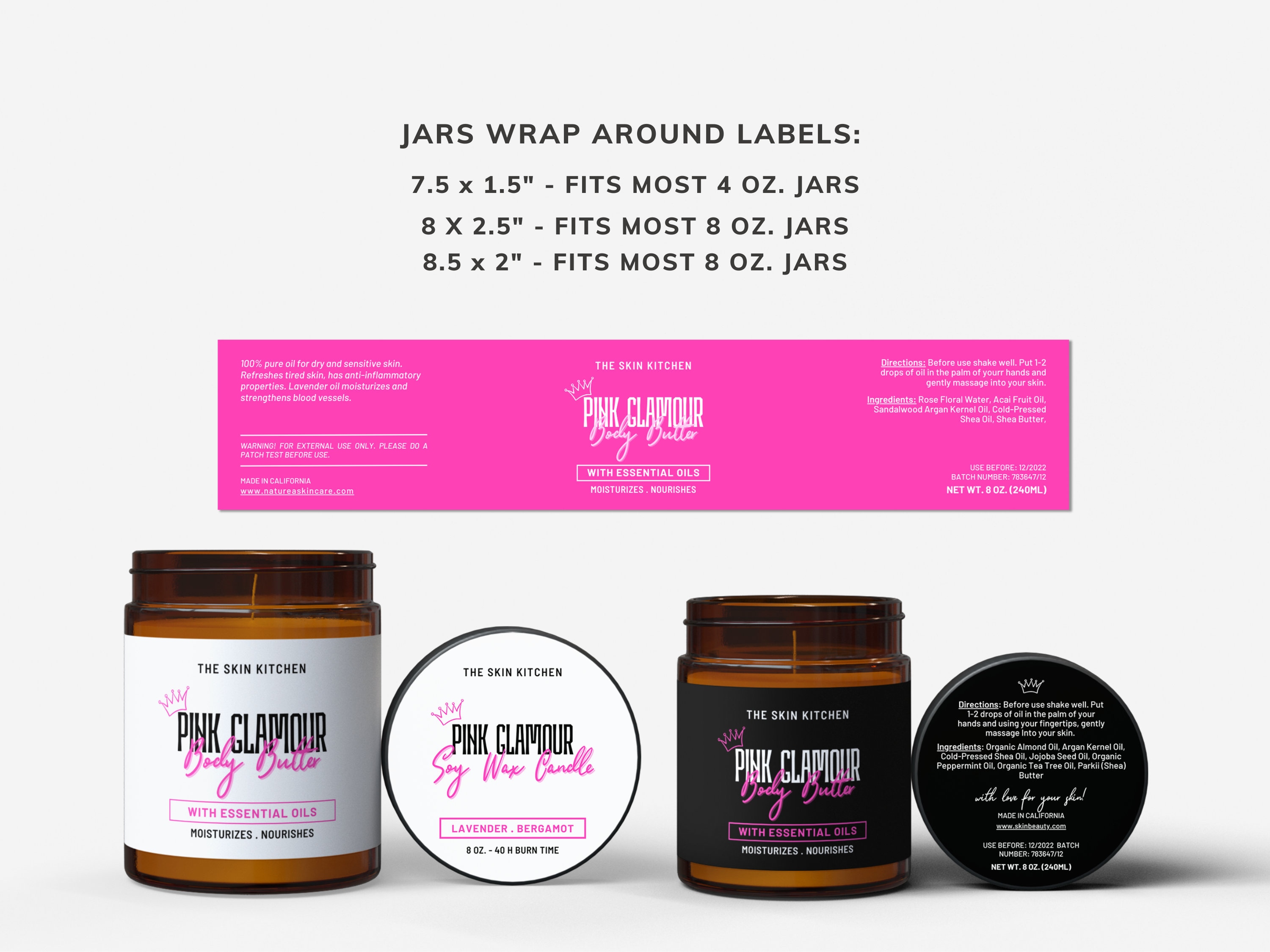 Pink Product Label Templates Modern Hair Care Labels Glamour - Etsy