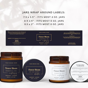 Editable Cosmetic Label Templates CANVA, Elegant Skincare Label ...