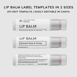 Lip Balm Label Template Canva - Chapstick Tube Label, Editable Lip Balm ...