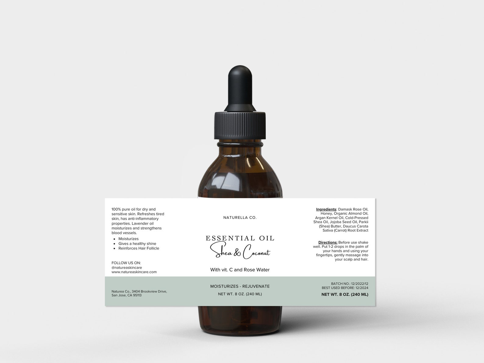 Editable Dropper Bottle Label Template Canva Essential Oil - Etsy
