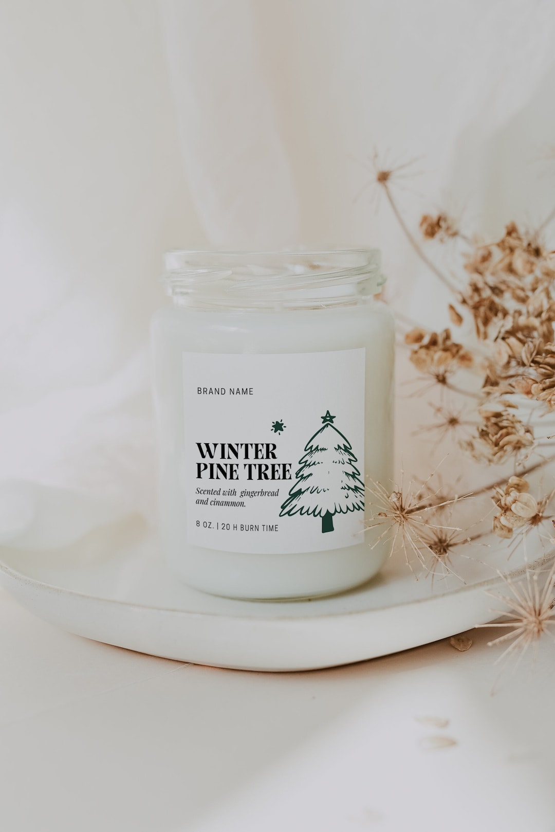 Christmas Candle Label Template, Winter Candle Label, Seasonal Candle ...