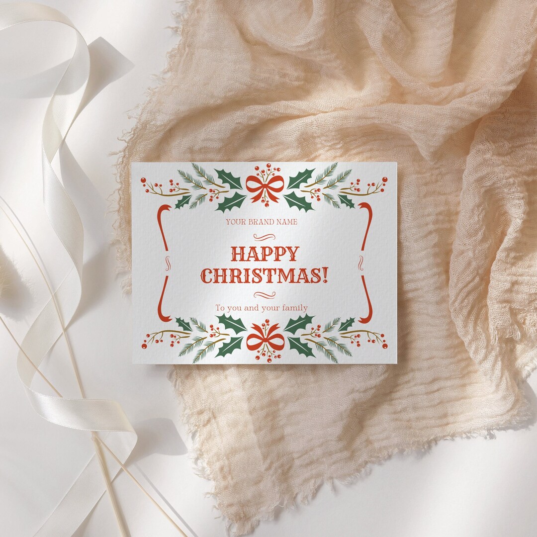 Christmas Thank You Card Template Winter Thank You Card - Etsy