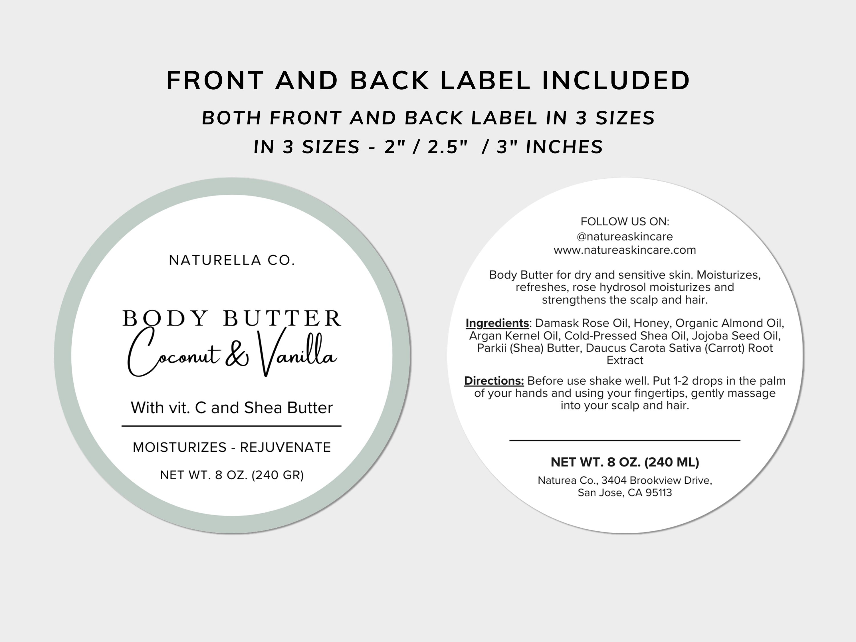 Circle Label Template, Round Lip Balm Label, 2 / 2.5 / 3 Inch Round ...