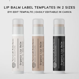 Lip Balm Label Template Canva - DYI Lip Balm Sticker, Editable Product ...