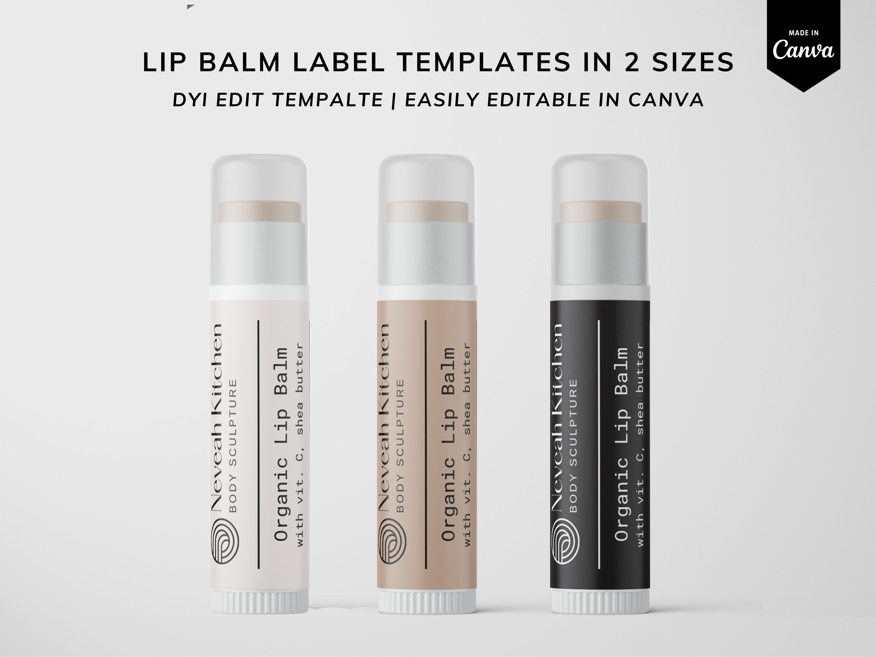 Lip Balm Label Template Canva DYI Lip Balm Sticker, Editable Product ...