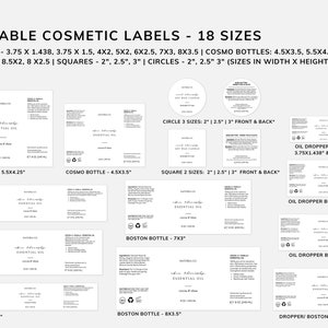 Editable Product Label Templates CANVA, Clear Cosmetic Label, Minimal ...