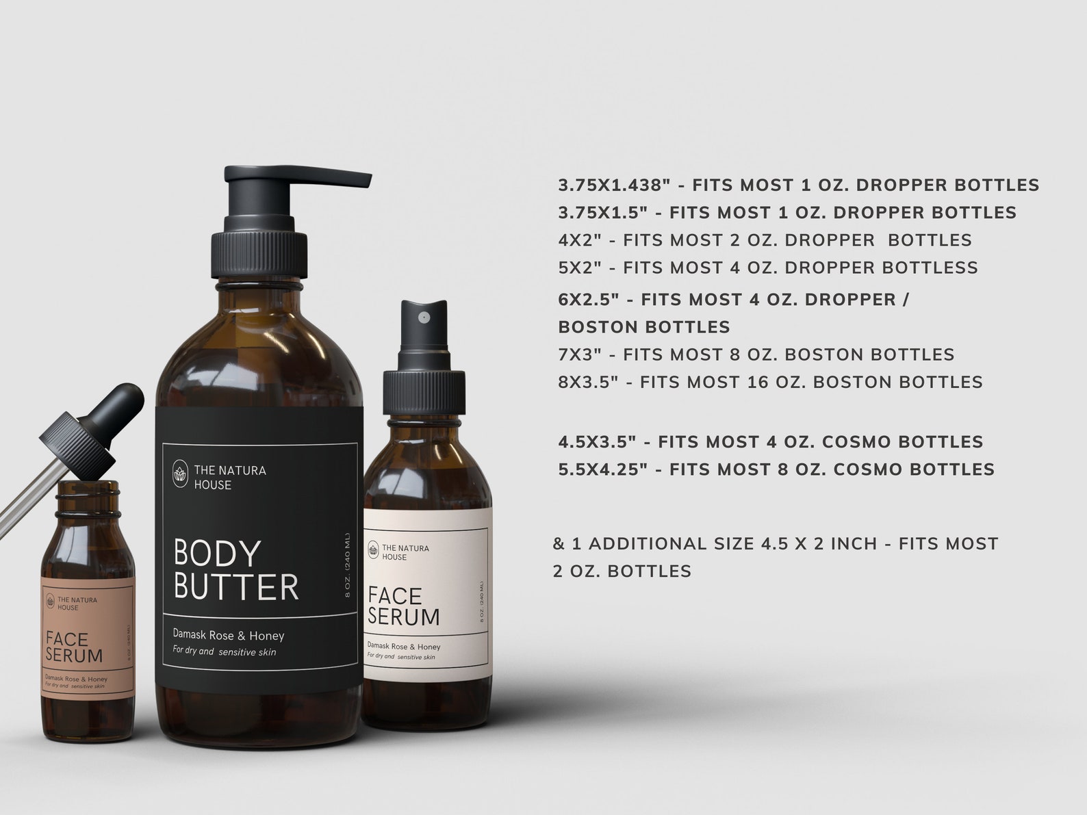 Editable Cosmetic Label Templates, Elegant Skincare Product Label ...