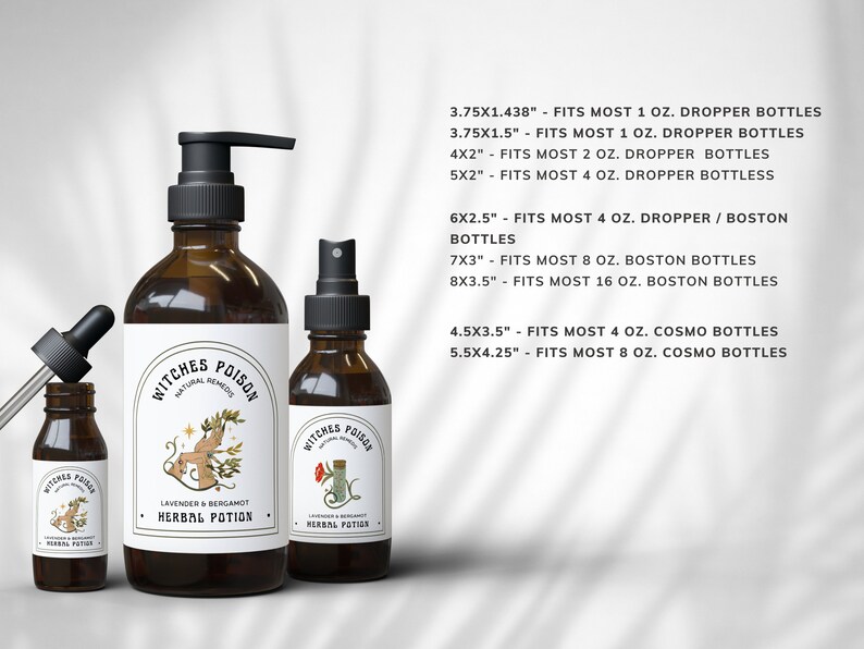 Editable Witchy Product Labels Canva Template Potion Label Apothecary ...
