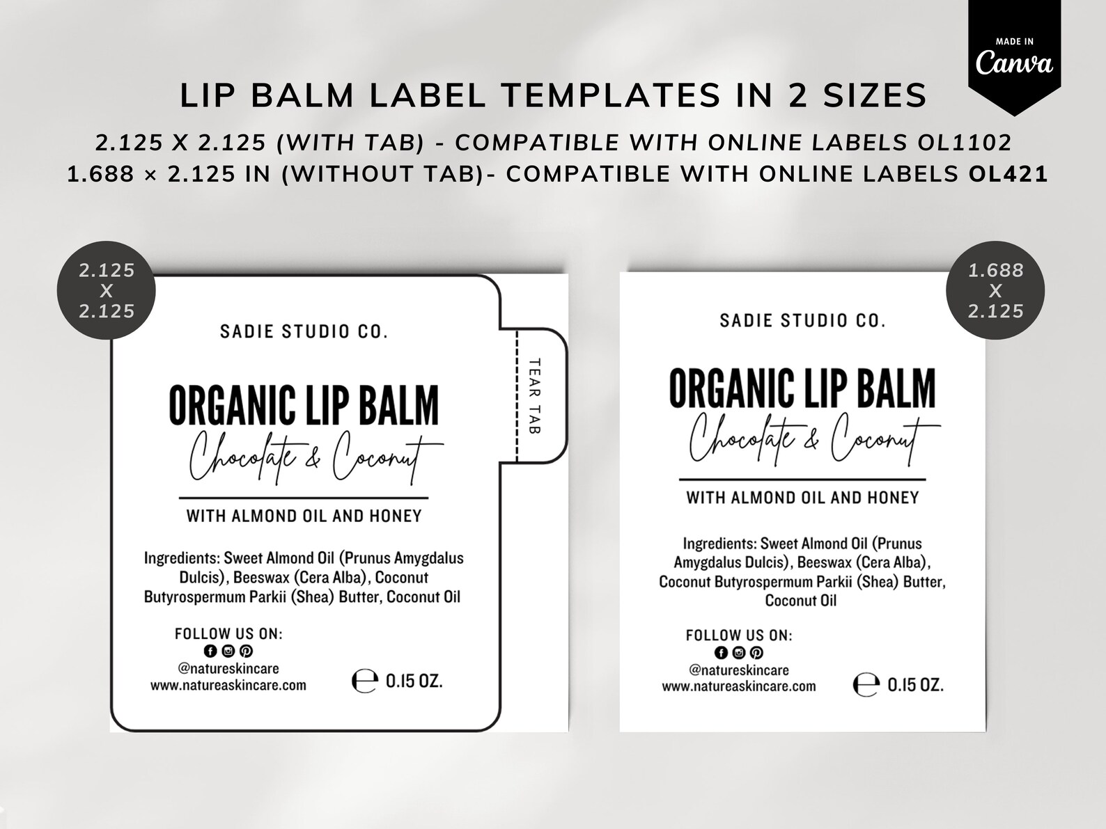 Lip Balm Label Template Canva Lip Balm Label With Safety Seal ...