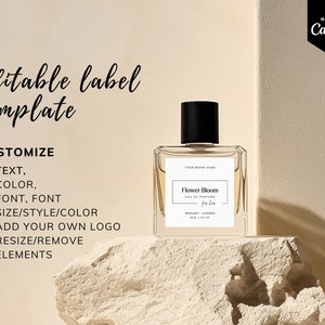 Luxury Perfume Bottle Label, Editable Perfume Label Template ...