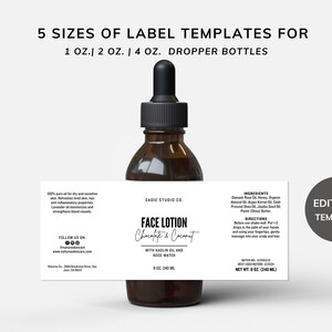 Editable Product Label , Bottle Label Template Canva, Minimalistic ...