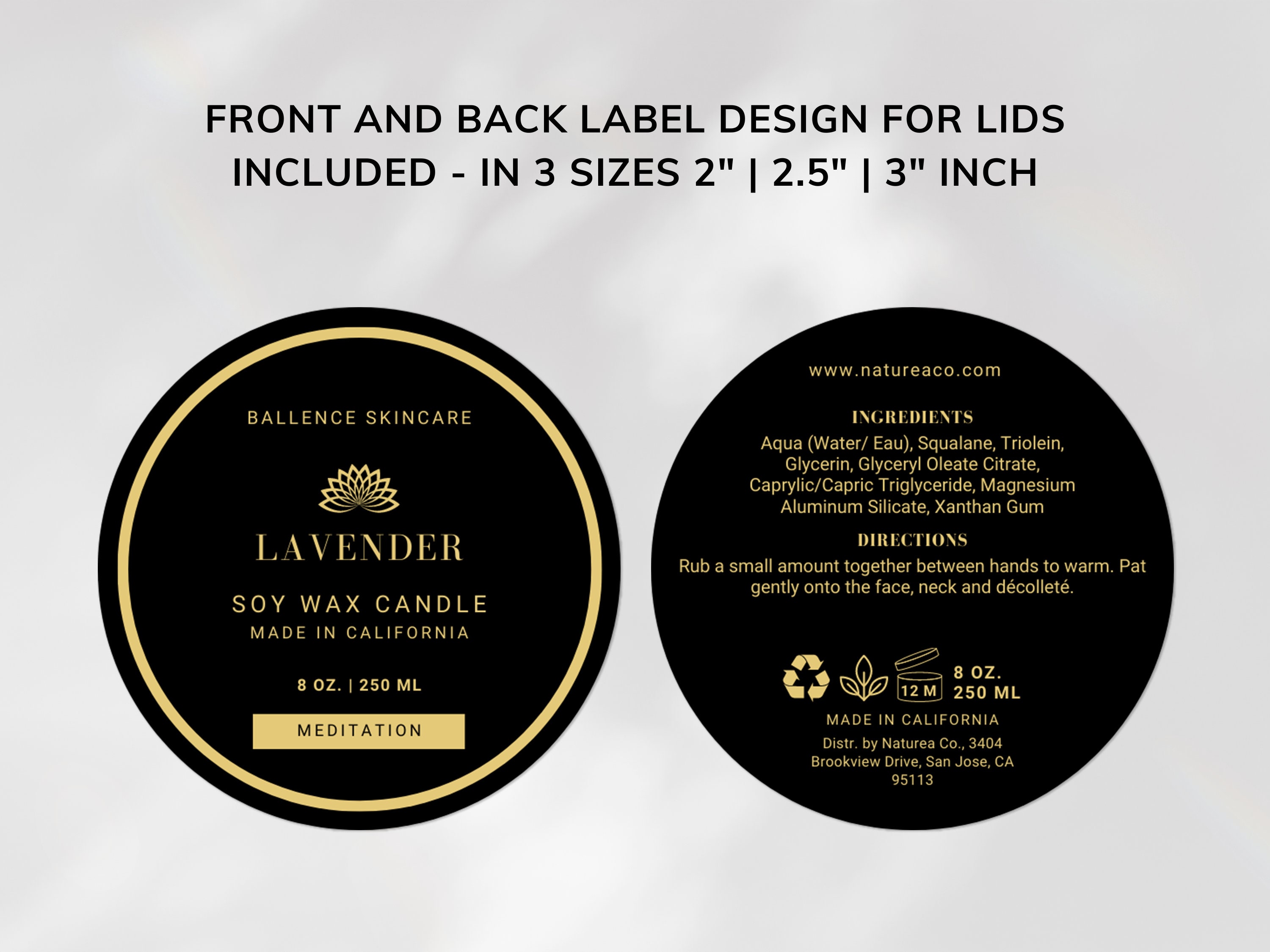 Editable JAR Label TEMPLATE CANVA, 4 Oz Jar Label, 8 Oz Jar Label ...