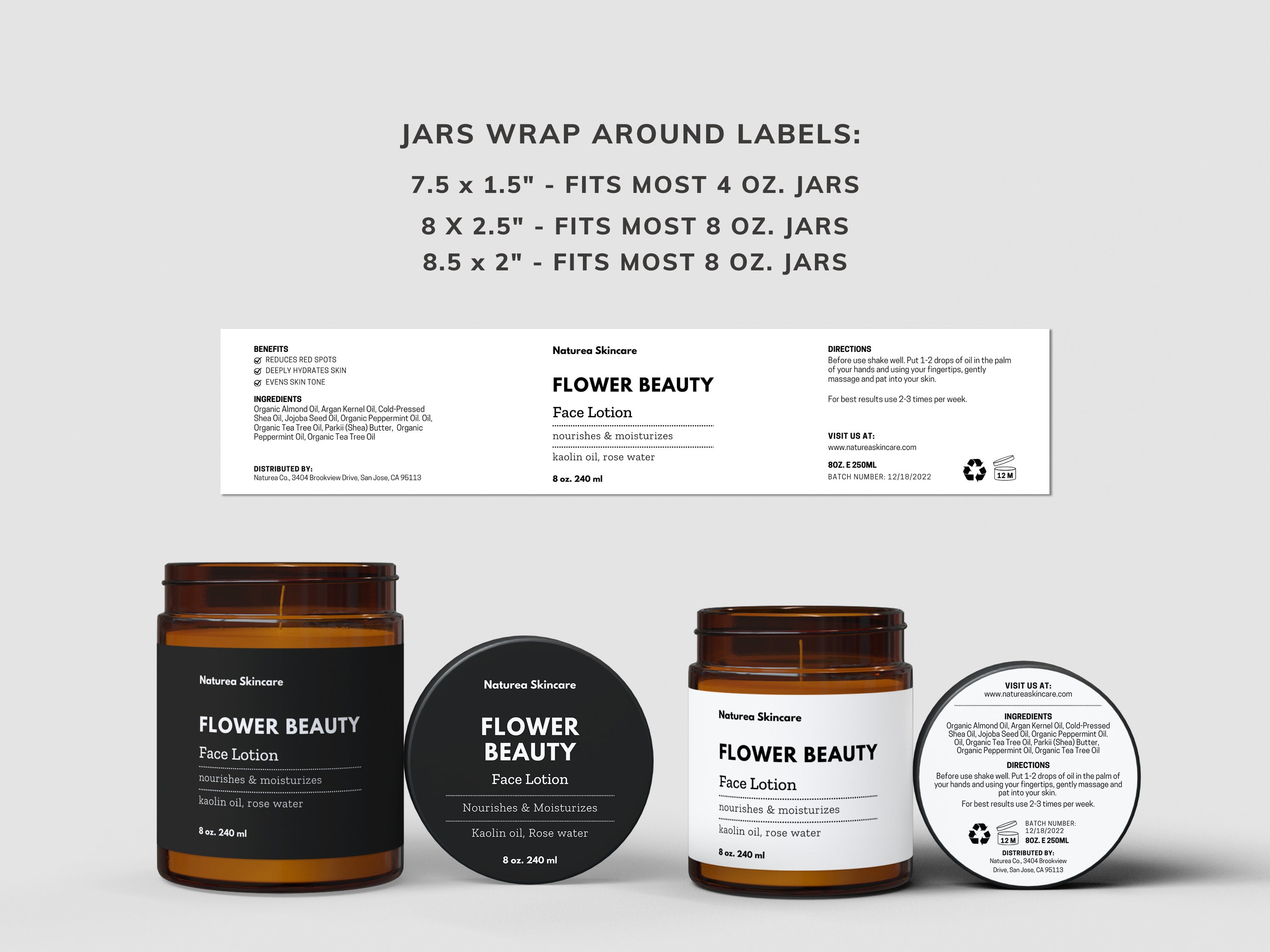 Product Label Template CANVA, MINIMALISTIC White & Black Cosmetic ...