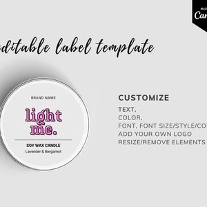 Editable Round Label Template, Circle Lid Jar Label, Lip Balm Label, 2 ...