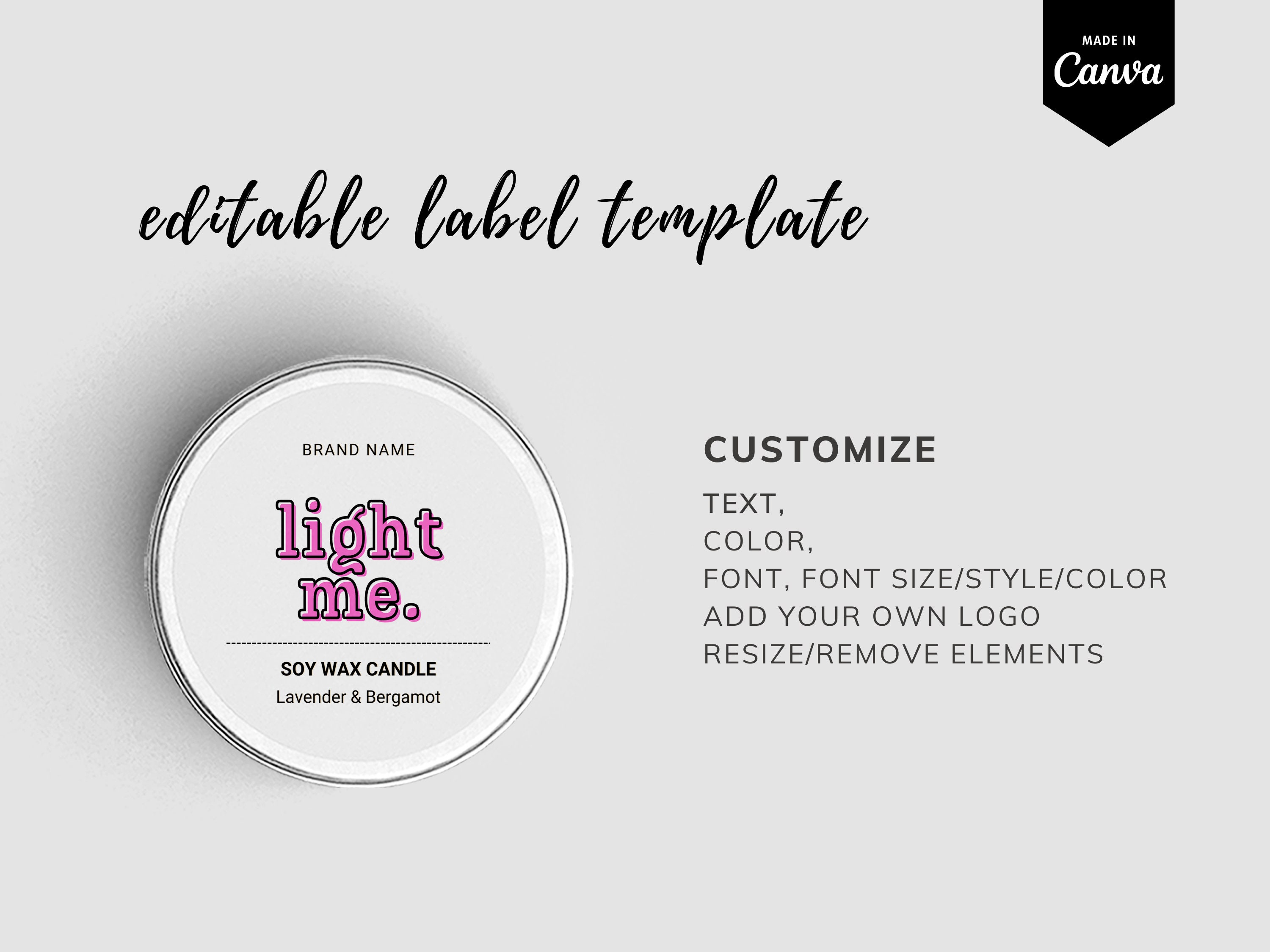 Editable Round Label Template, Circle Lid Jar Label, Lip Balm Label, 2 ...