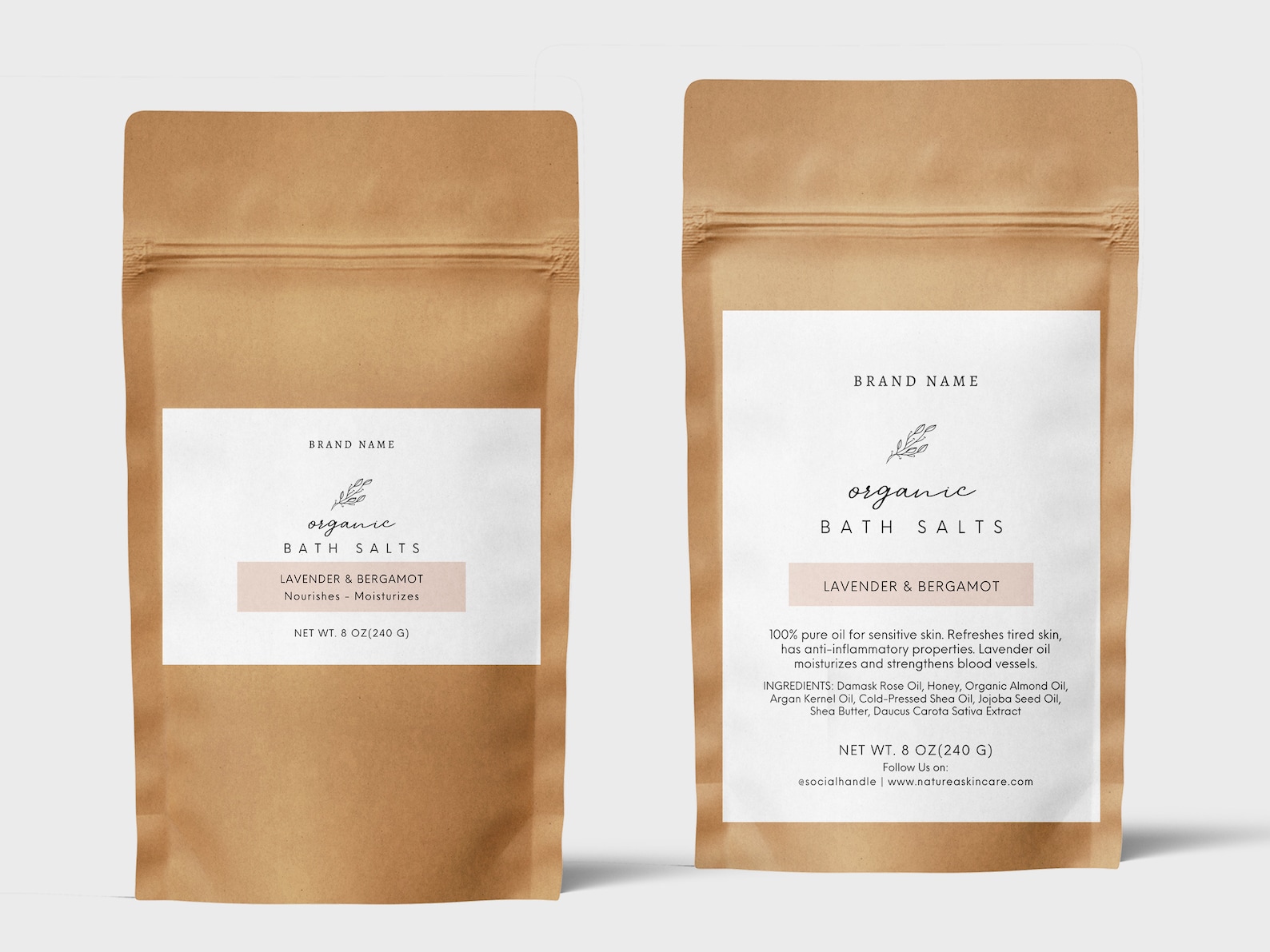 Pouch Label Templates Canva, Rectangle Product Label, Editable Bath ...