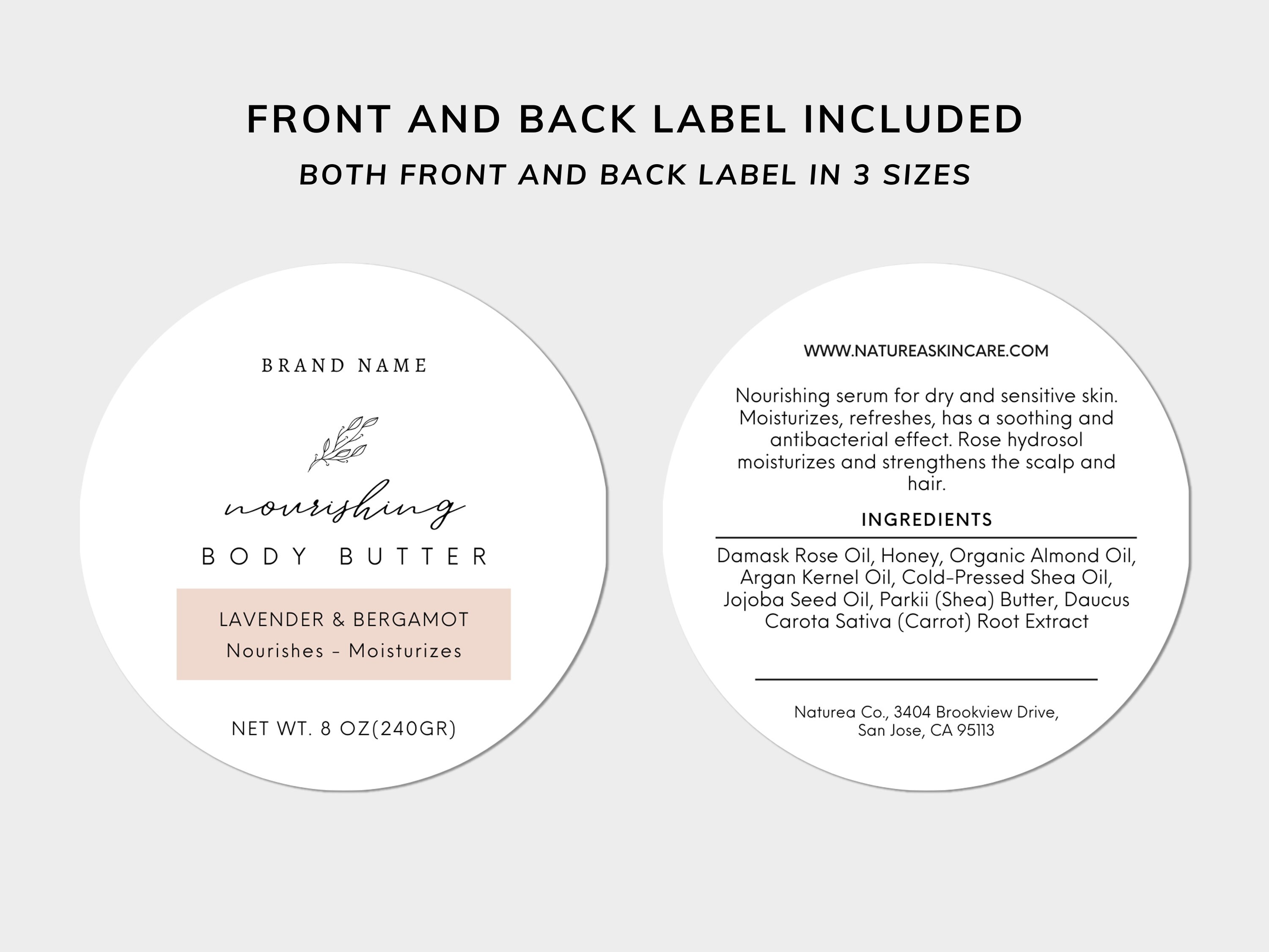 Circle Label Template, Round Lip Balm Label, 2 / 2.5 / 3 Inch Round ...
