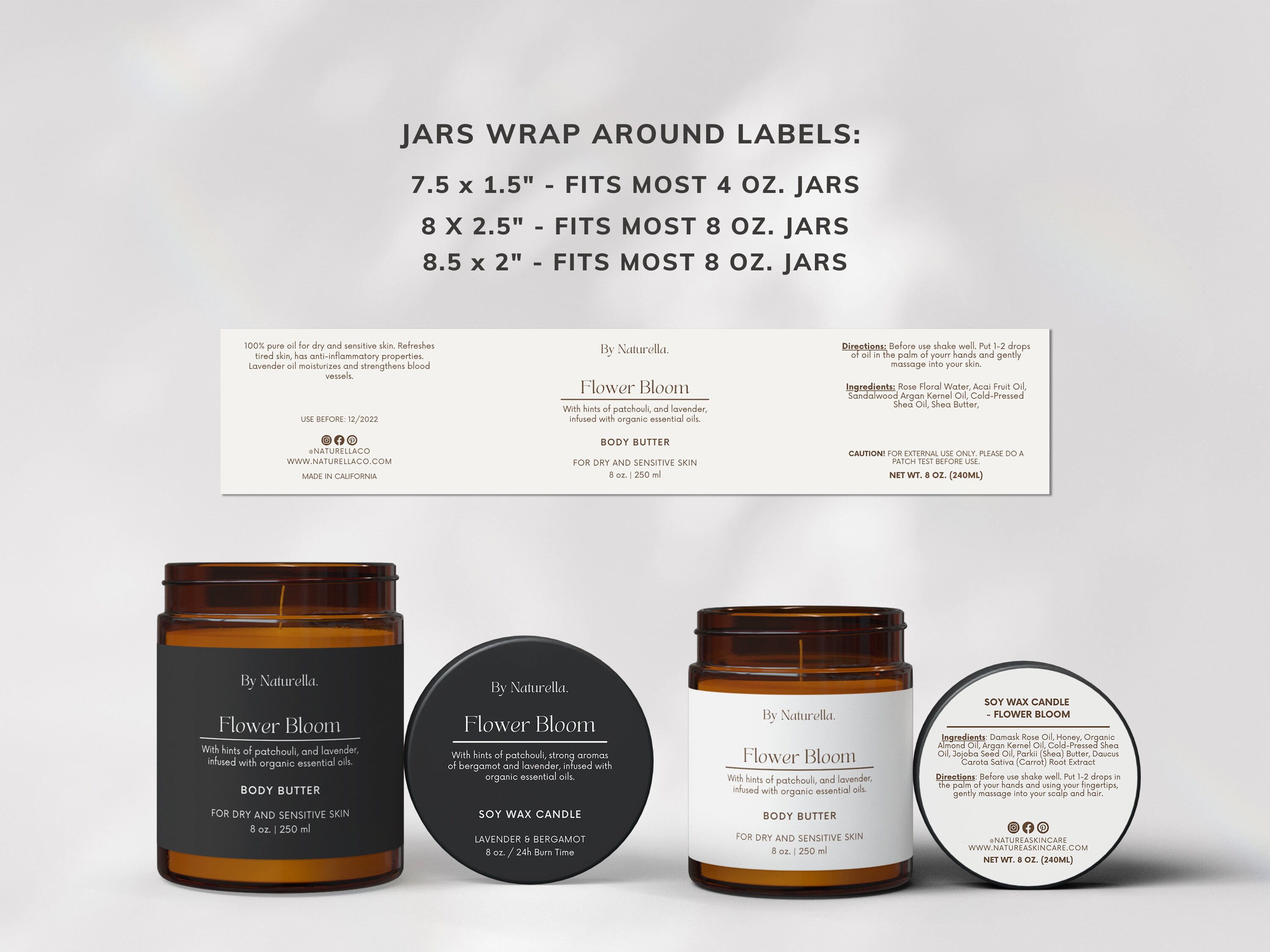 Editable COSMETIC Label Templates, Minimalistic Skincare Product Label ...