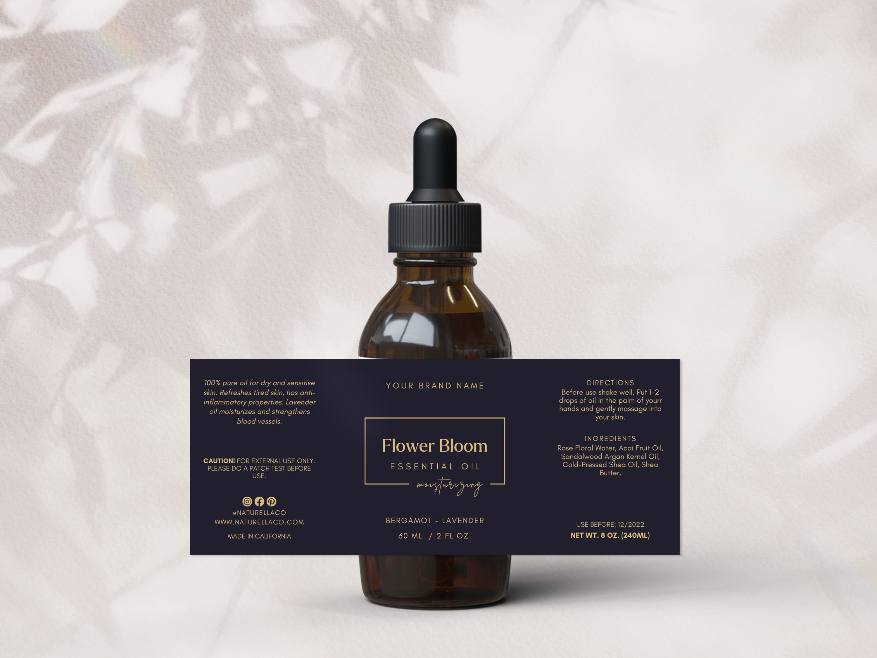 Dropper Bottle Label Template Canva, Tincture Label, Essential Oil ...