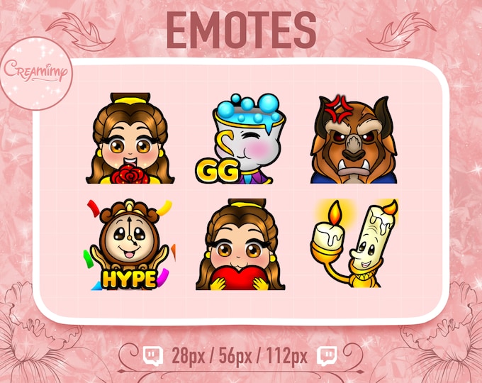 Pack Emotes Princess Beautiful Cute Cute Chibi Twitch Discord - Etsy