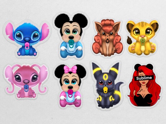 Sticker Stitch Simba Minnie Ariel Disney Sticker Vinyl - Etsy