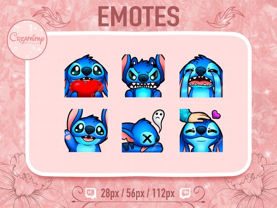 Pack Emotes Stitch Cute Cute Chibi Dog Blue Twitch Discord - Etsy UK