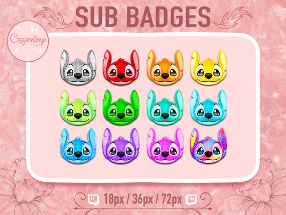 12 Sub Badges Stitch Twitch / Bit Badges / Discord - Etsy
