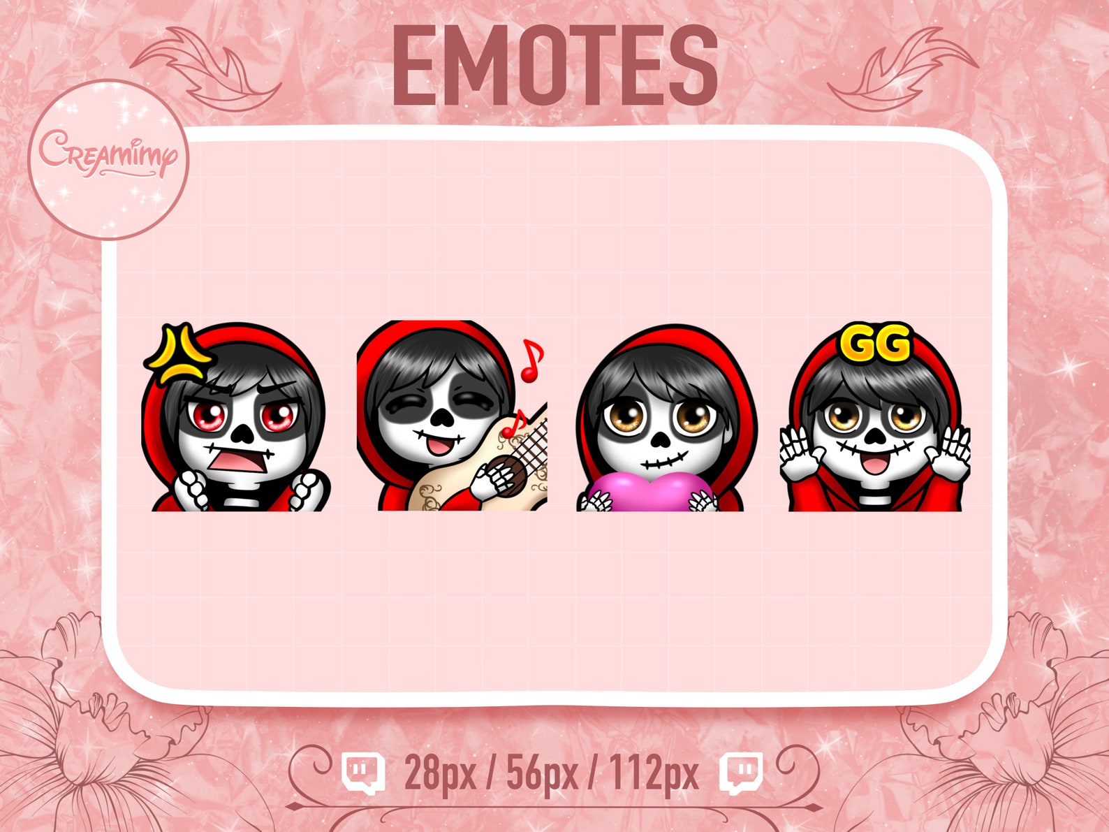 Pack Emotes Coco Cute Chibi Boy Twitch Discord Emotes - Etsy