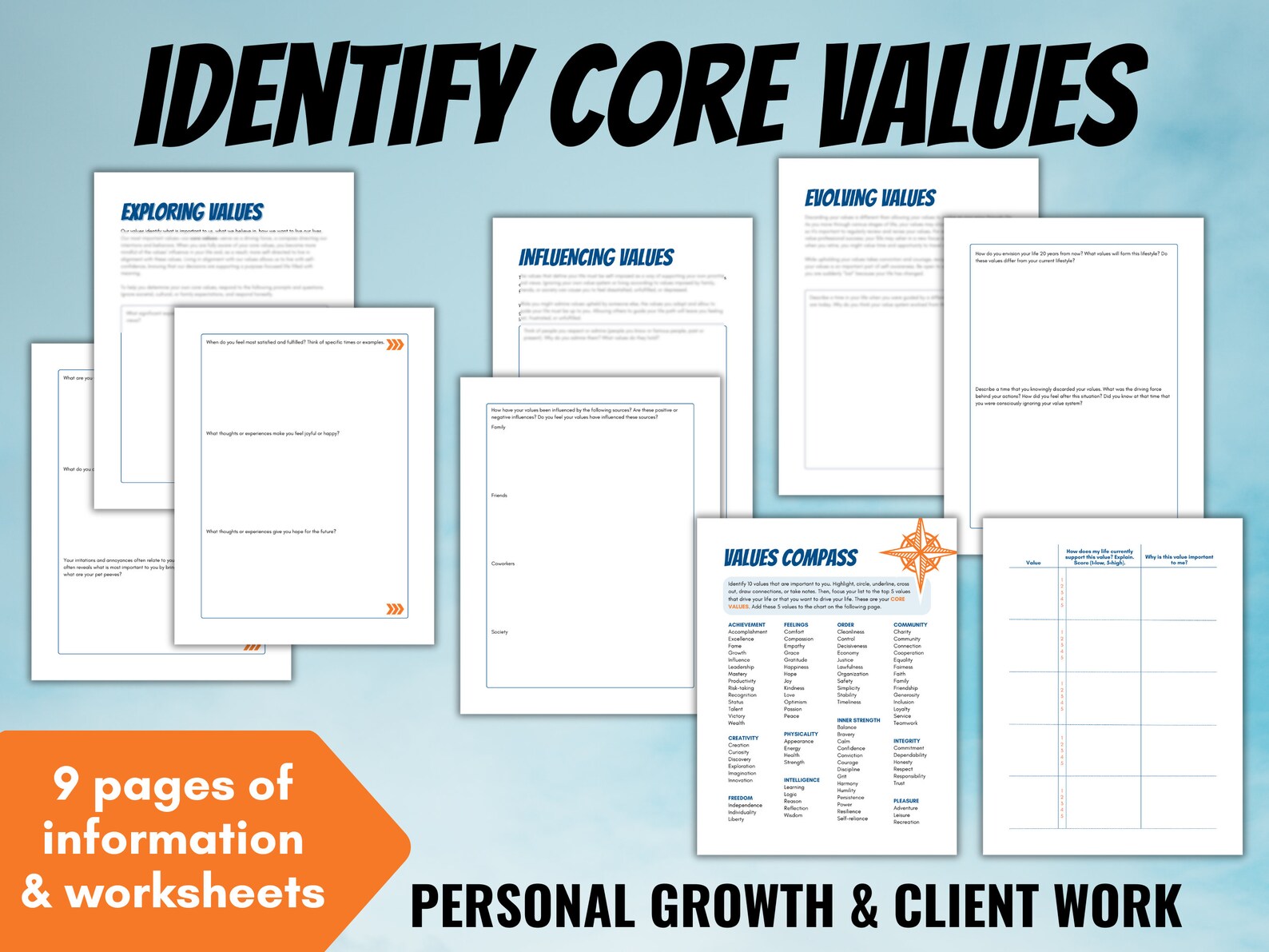 Core Values, Counselor Worksheets, Self Development, Group Therapy ...