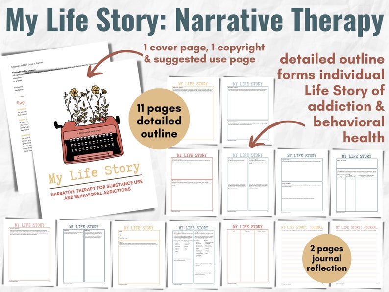 Addiction Recovery Worksheet: My Life Story Narrative Therapy (PDF) - Etsy