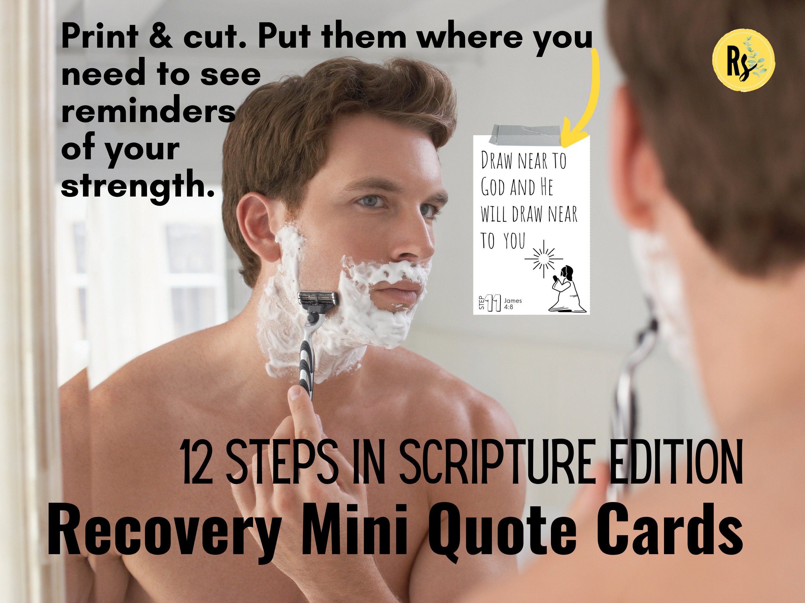 Printable Quote Cards 12 Steps Scripture Addiction Recovery - Etsy