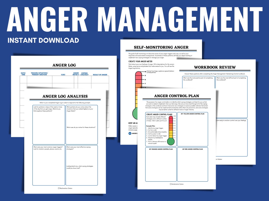 Anger Management, Anger Iceberg, Anger Meter, Self Development Workbook ...