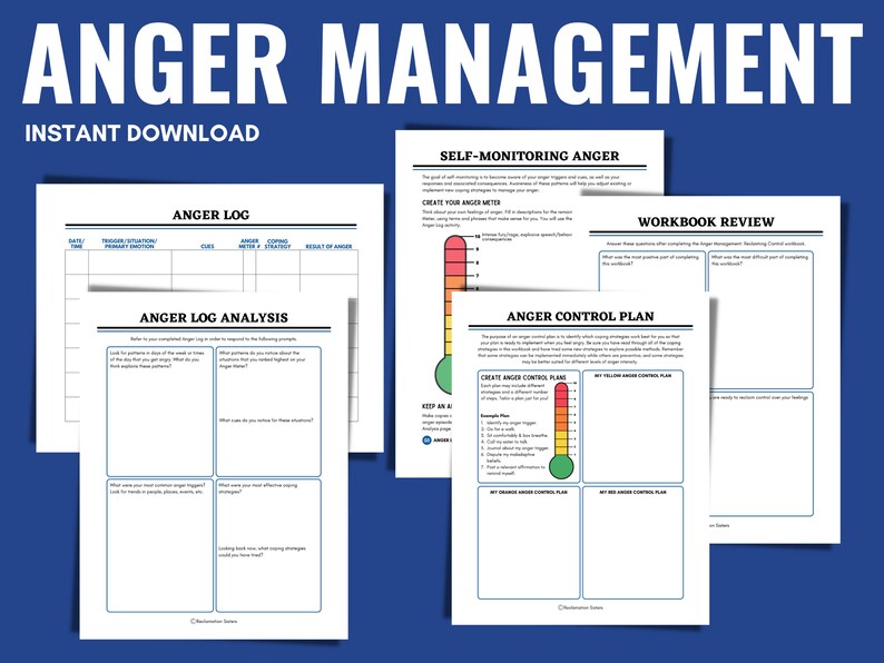 Anger Management, Anger Iceberg, Anger Meter, Self Development Workbook ...