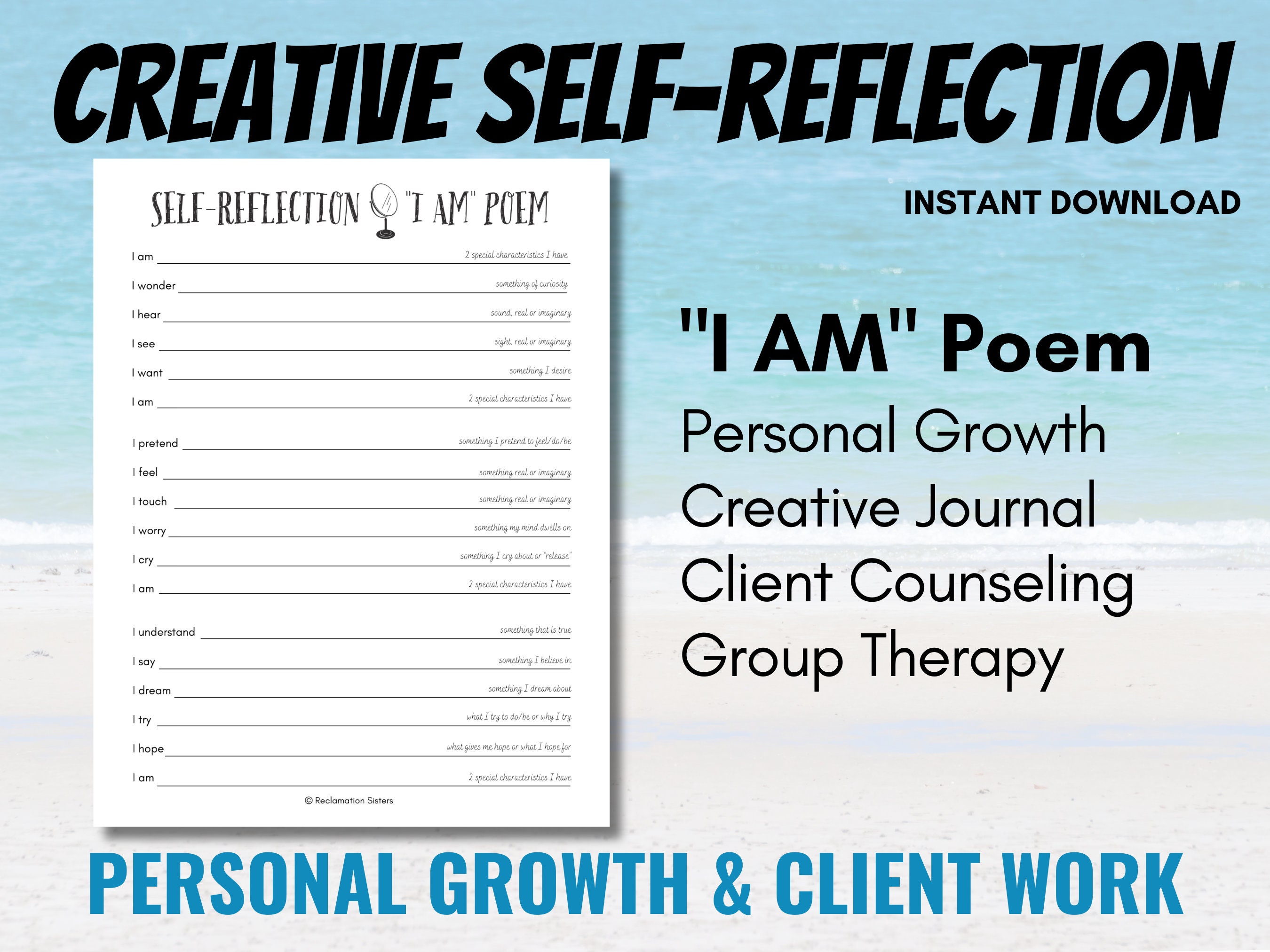 I AM Poem, Self Reflection, Self Development, Creative Journal, Therapy ...