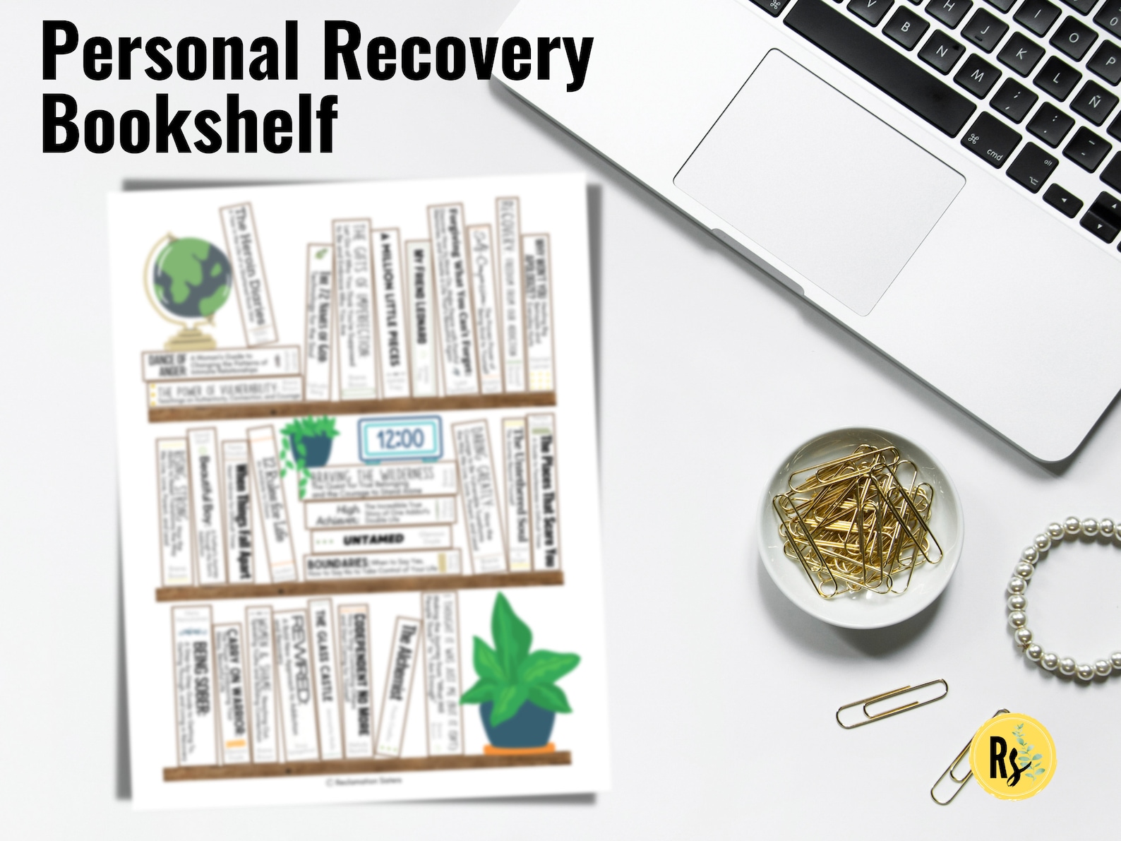 Addiction Recovery Bookshelf: Reading Tracker & Bookmark (digital ...