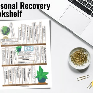 Addiction Recovery Bookshelf: Reading Tracker & Bookmark (digital ...