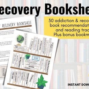 Addiction Recovery Bookshelf: Reading Tracker & Bookmark (digital ...