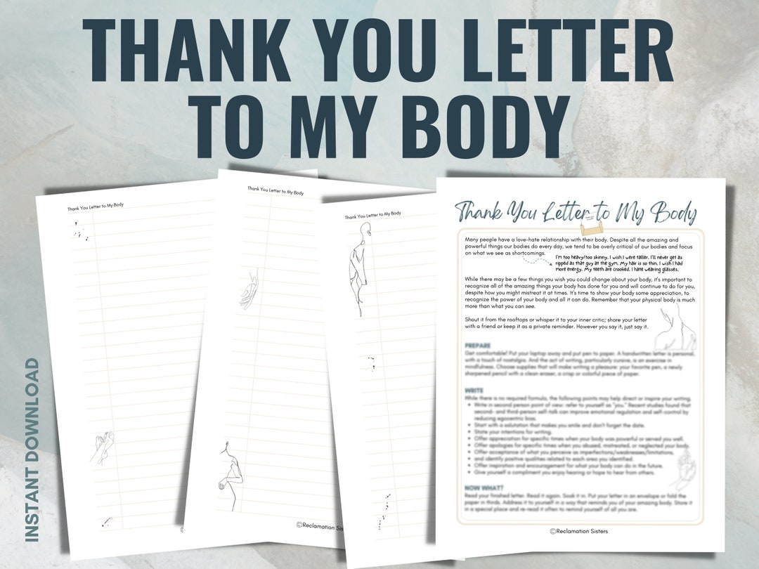 Love Letter to My Body, Addiction Recovery Worksheet, Self Development ...
