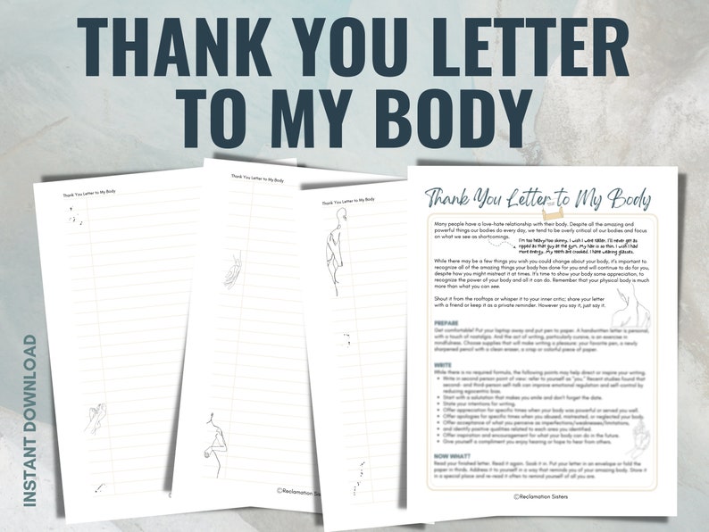 Love Letter to My Body, Addiction Recovery Worksheet, Self Development ...