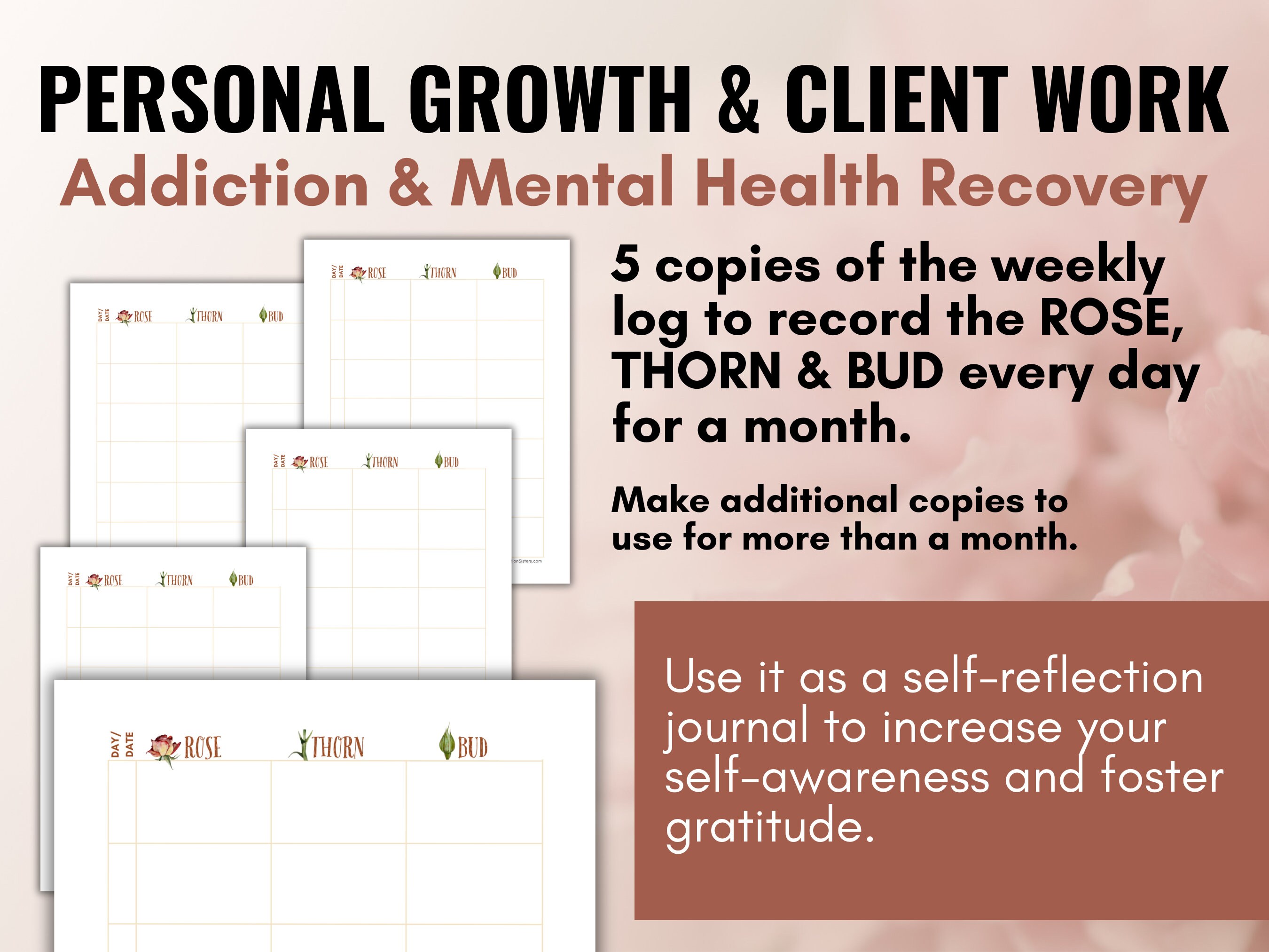 Rose Thorn Bud Journal: Self-reflection & Group Activity (digital ...