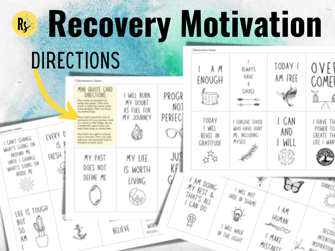 Addiction Recovery Quote Cards: Sobriety Motivation (digital Download ...