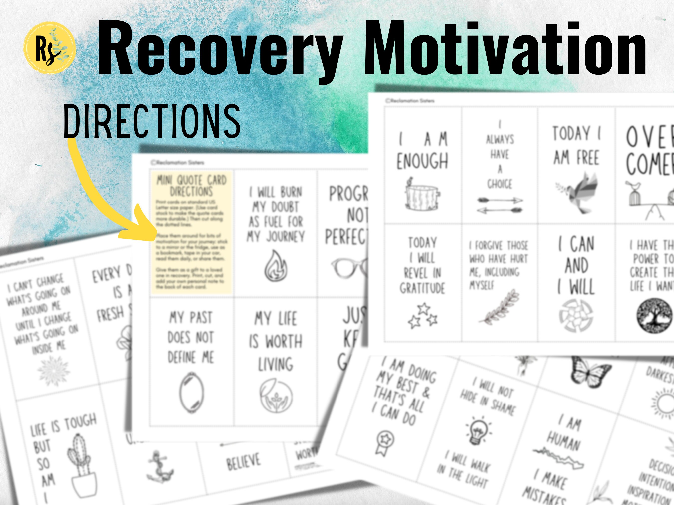 Printable Quote Cards Addiction Recovery Motivation Sobriety - Etsy