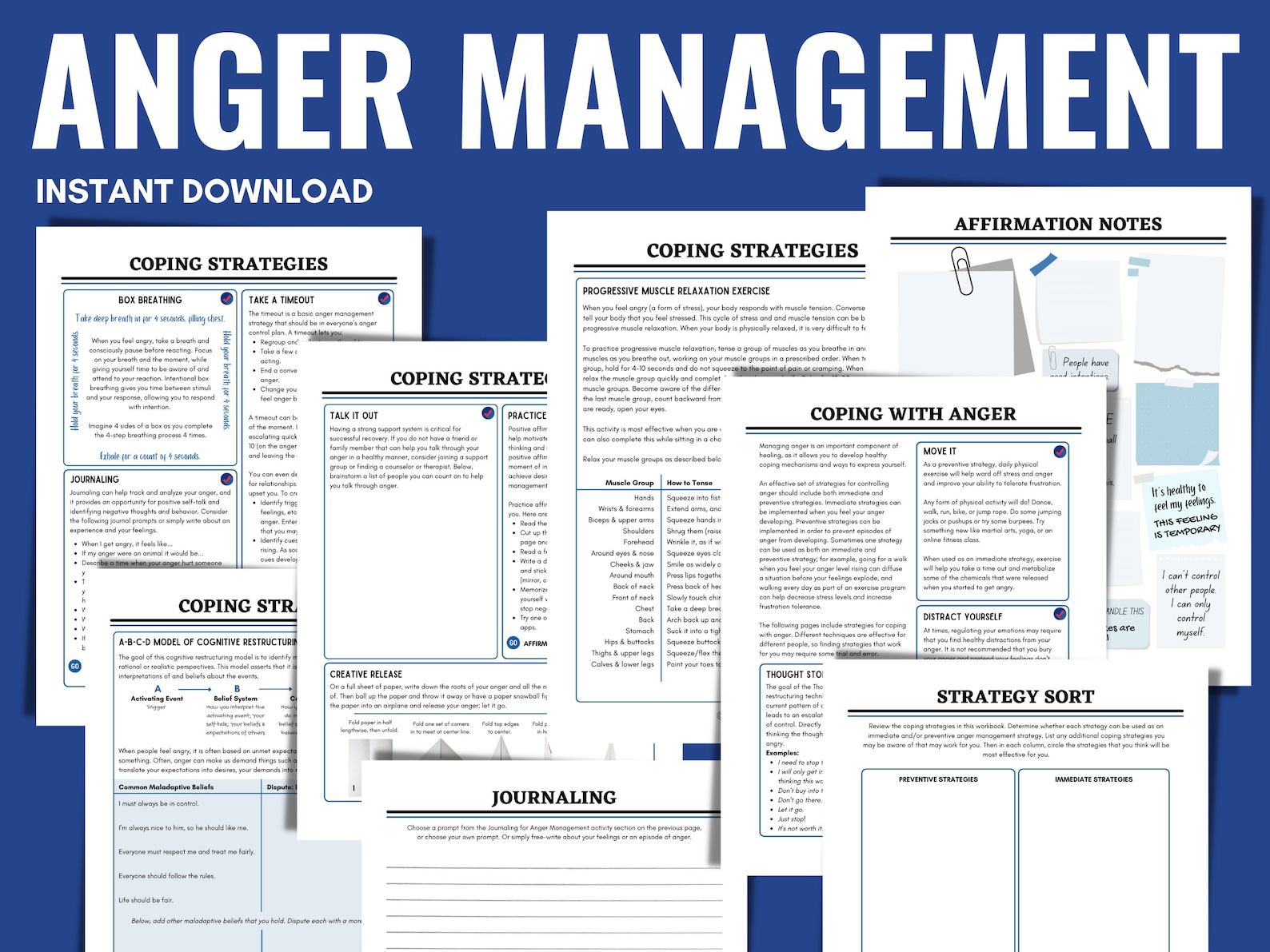 Anger Management, Anger Iceberg, Anger Meter, Self Development Workbook ...