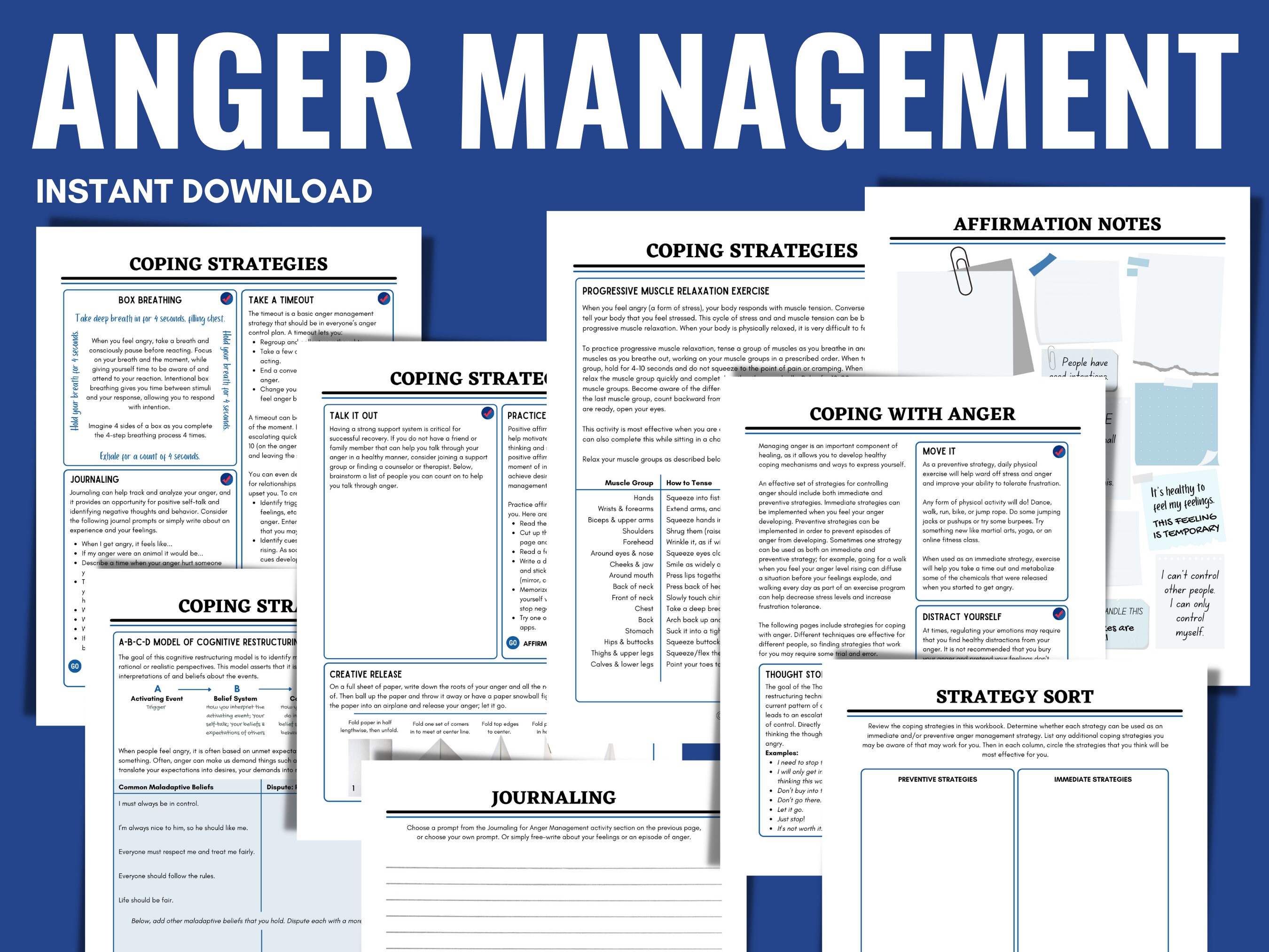 Anger Management, Anger Iceberg, Anger Meter, Self Development Workbook ...